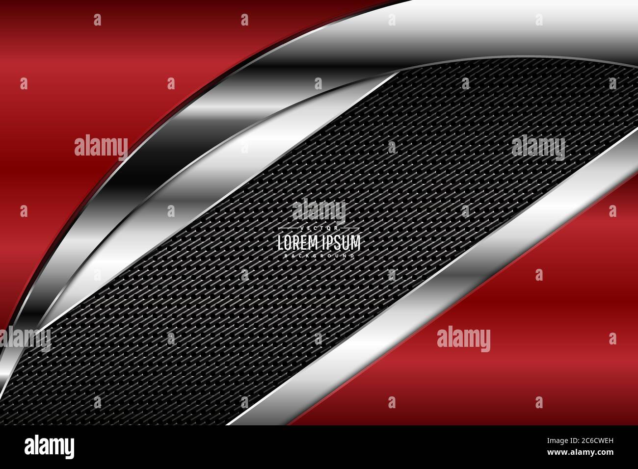 Metallic background.Red and silver with carbon fiber texture.Metal ...