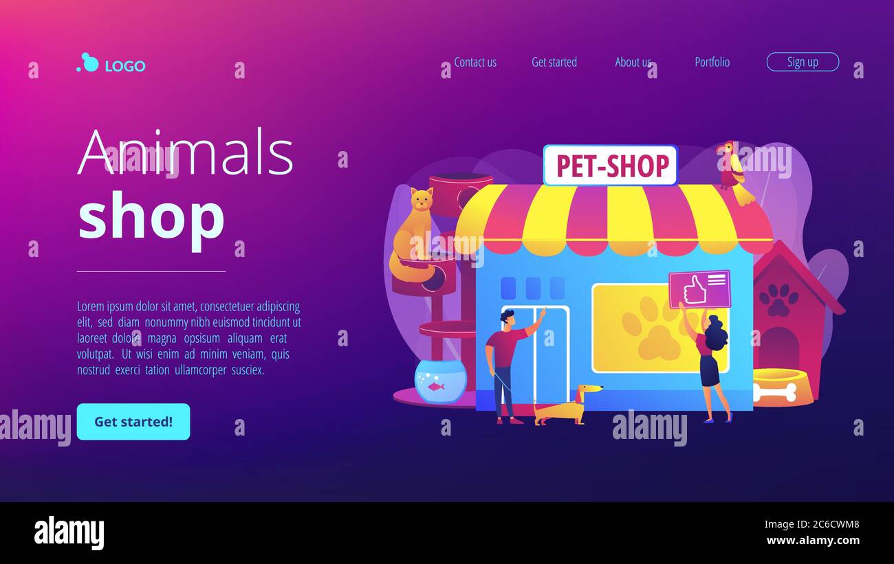 Animals shop concept landing page Stock Vector Image & Art - Alamy