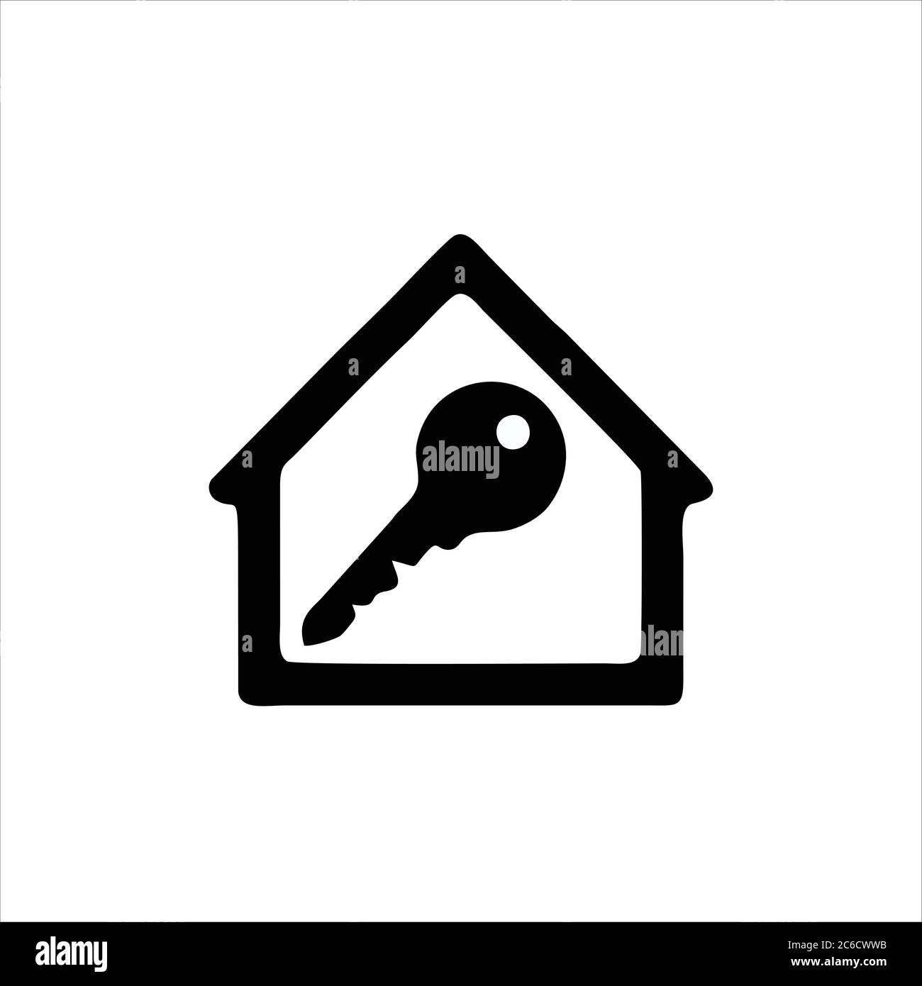 House key icon isolated on white background. House key icon in trendy ...