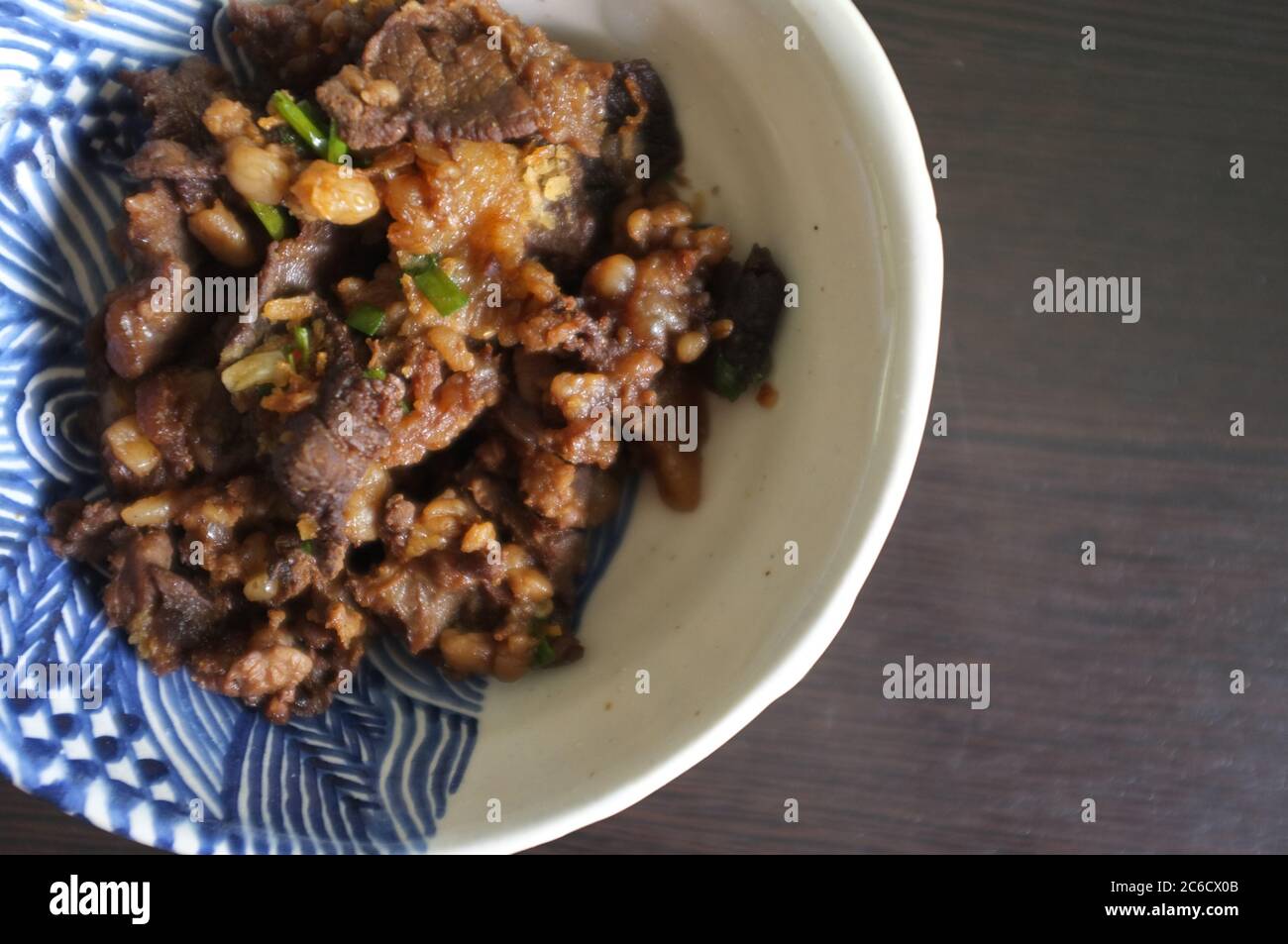 Top view , Stir-fried beef with oyster sauce Stock Photo - Alamy