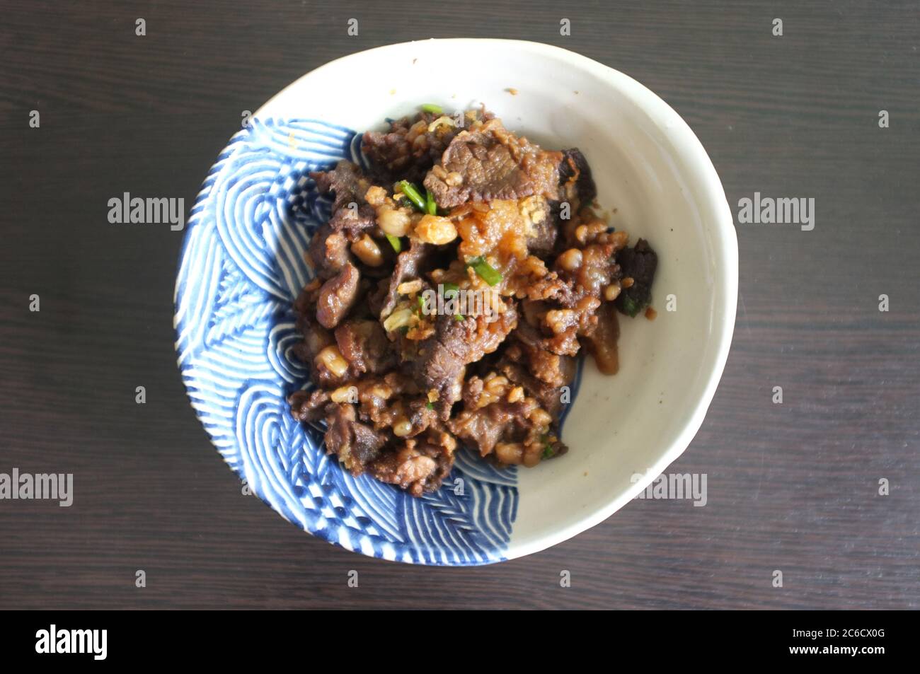 Top view , Stir-fried beef with oyster sauce Stock Photo - Alamy