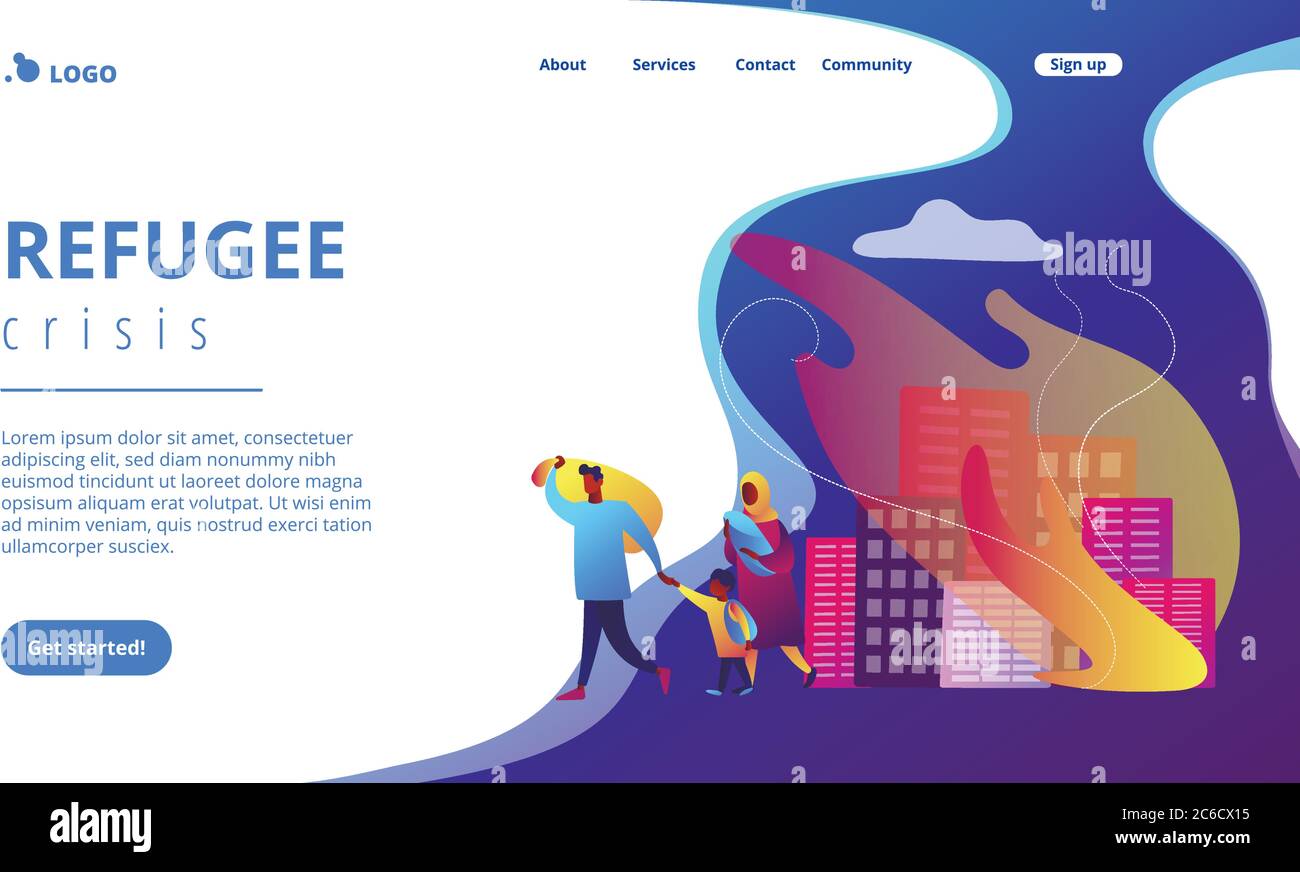 Refugees concept landing page Stock Vector Image & Art - Alamy