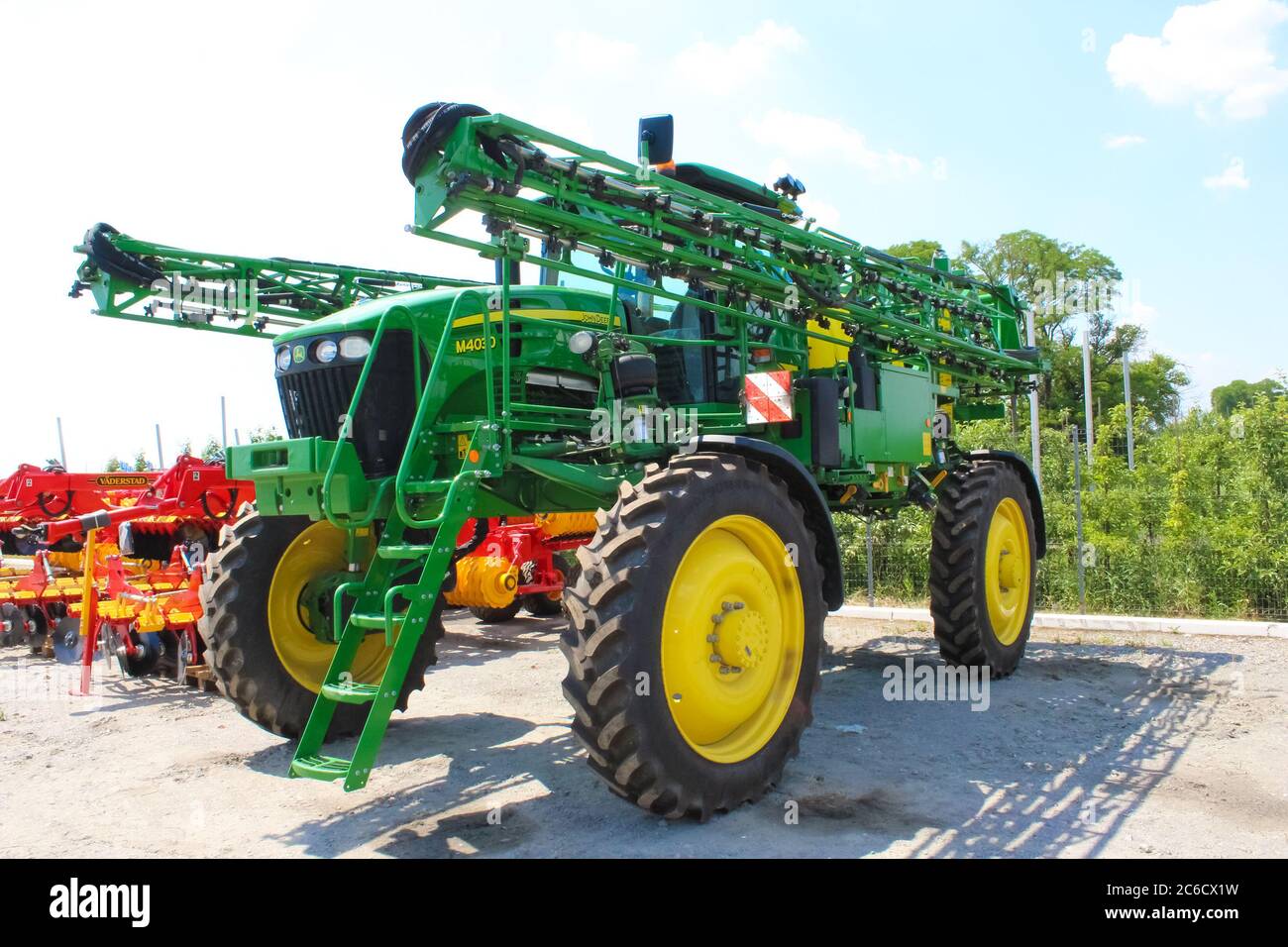 Kyiv, Ukraine - June 28, 2020: The self-propelled sprayer John Deere ...