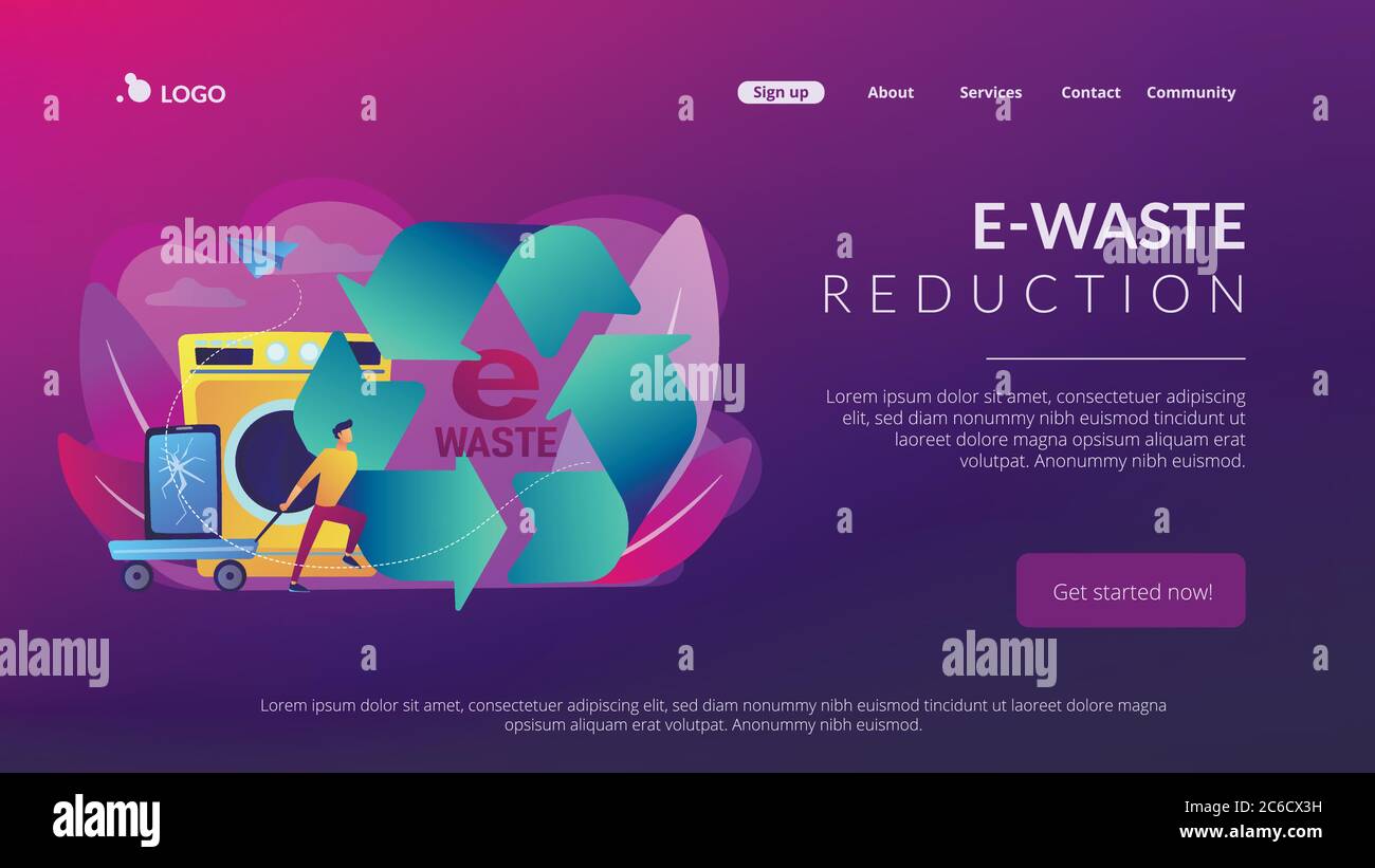 E-waste reduction concept landing page Stock Vector Image & Art - Alamy