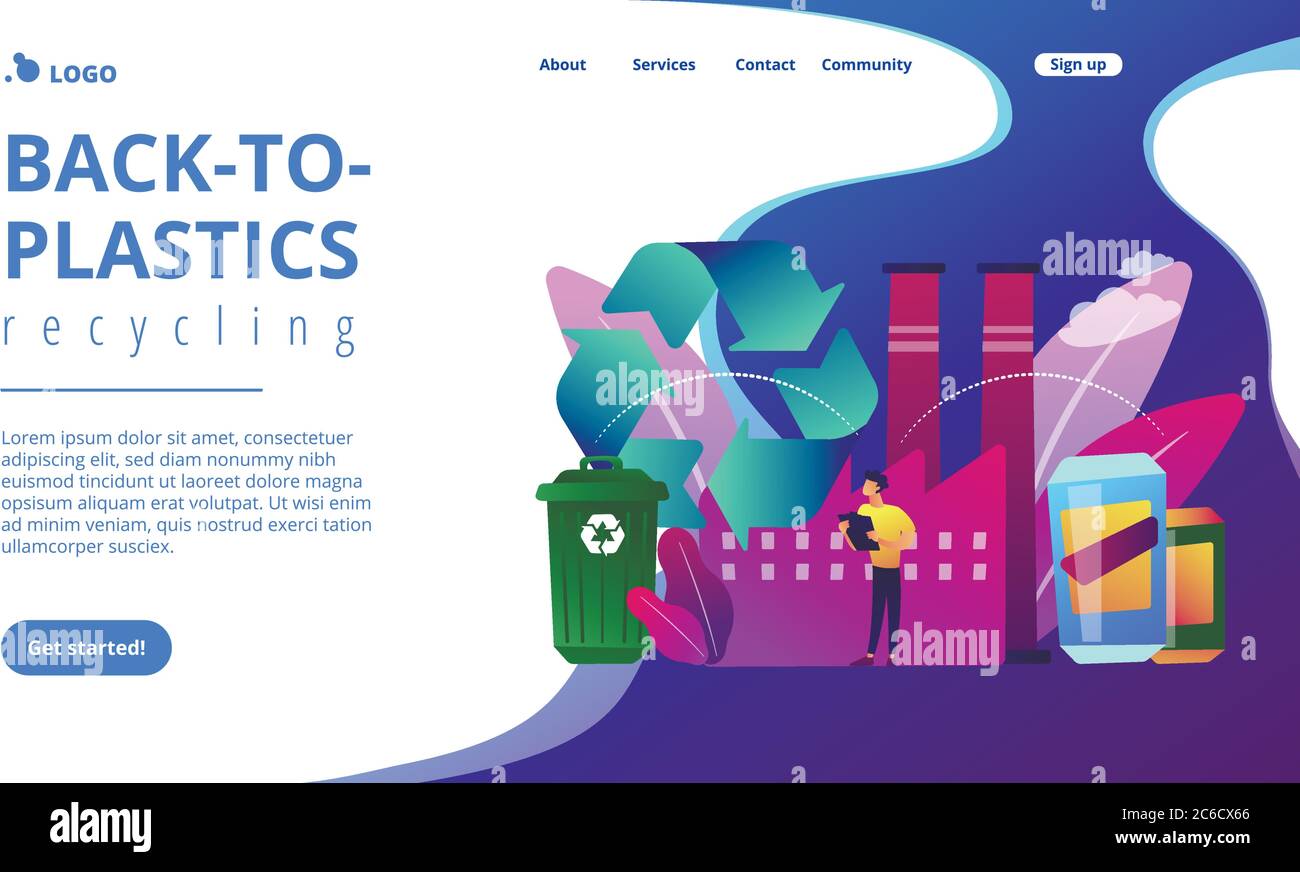 Waste recycling processing plant Stock Vector Images - Alamy