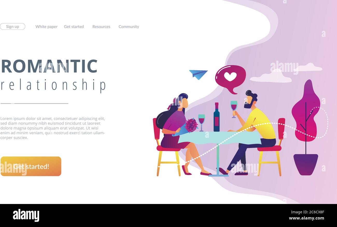 Romantic date concept landing page Stock Vector Image & Art - Alamy