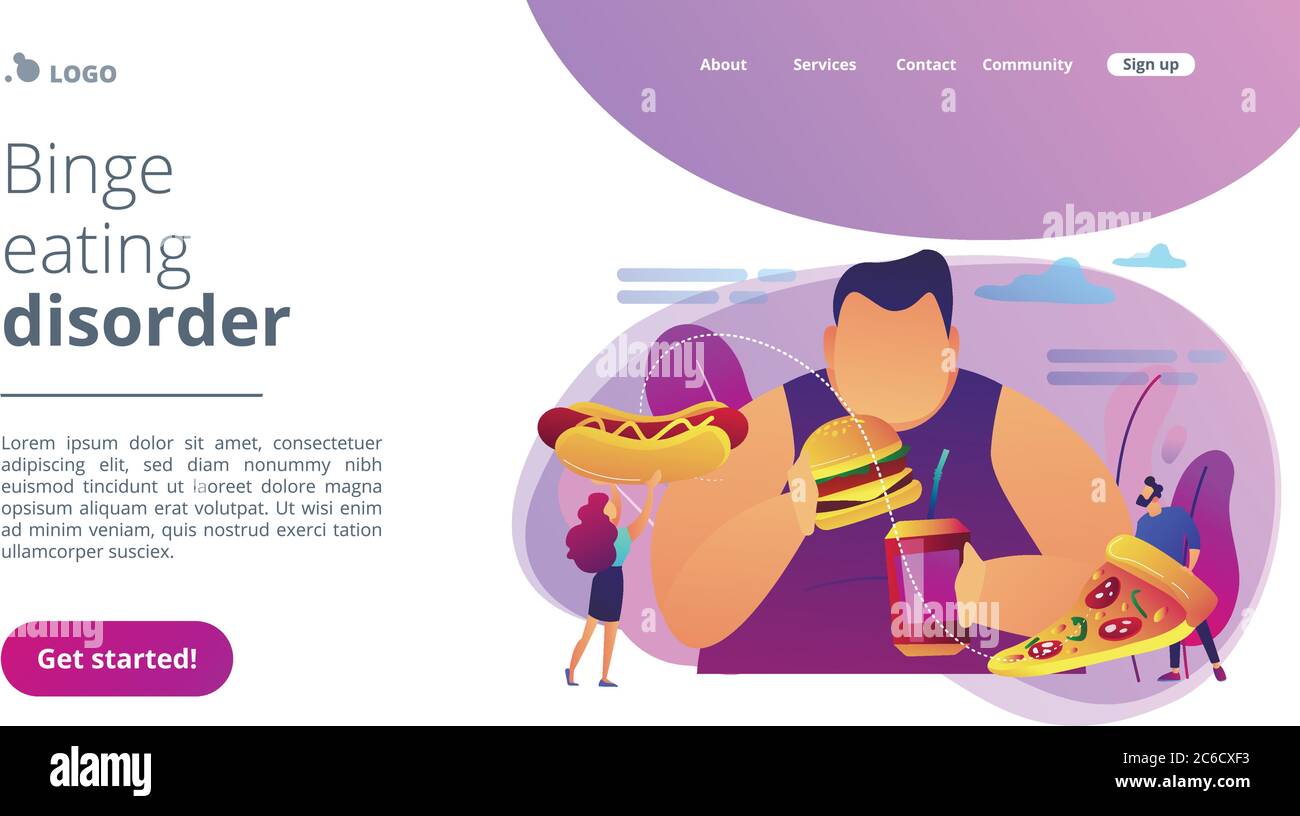 Compulsive overeating Stock Vector Images - Alamy