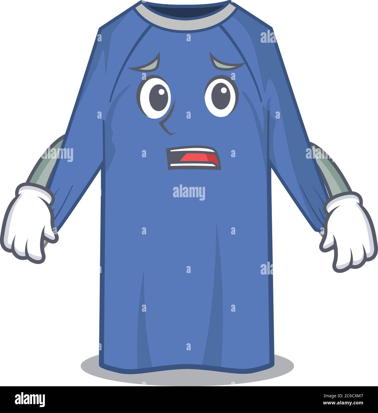 Cartoon design style of disposable clothes having worried face Stock ... Cartoon design style of disposable clothes having worried face Stock ...