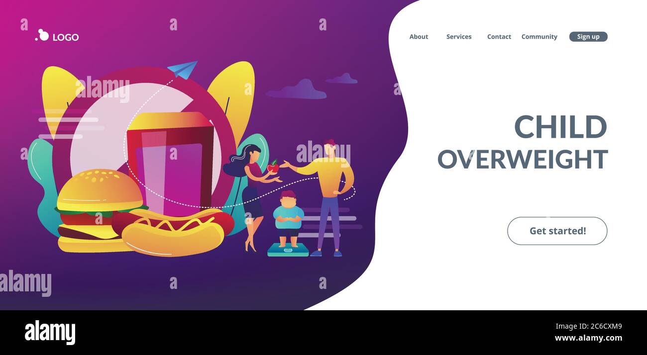 Child overweight concept landing page Stock Vector Image & Art - Alamy