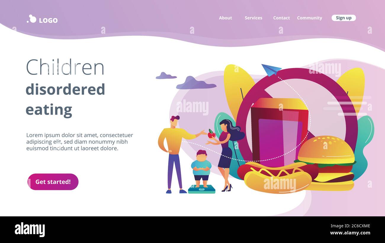 Child overweight concept landing page Stock Vector Image & Art - Alamy