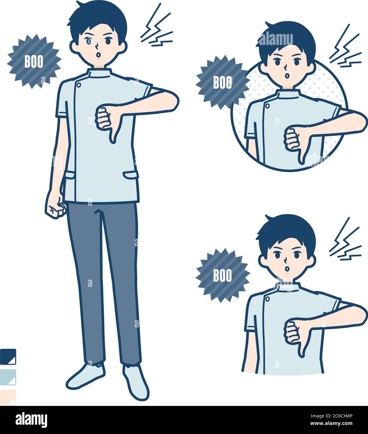 A young nurse man with Booing images. It's vector art so it's easy to ...