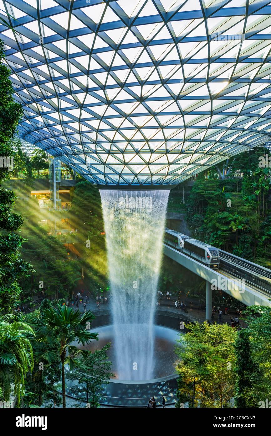 Jewel indoor waterfall at Changi Airport, Singapore, Republic of ...