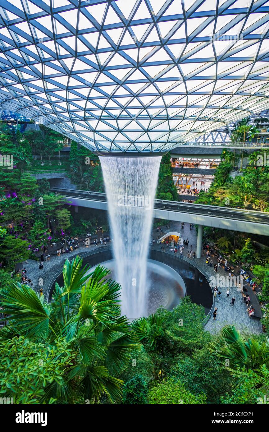 Jewel indoor waterfall at Changi Airport, Singapore, Republic of ...