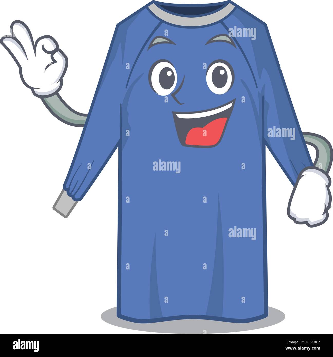 disposable clothes mascot design style showing Okay gesture finger ...