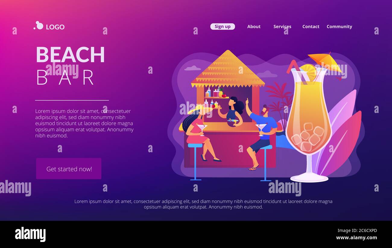 Beach bar concept landing page Stock Vector Image & Art - Alamy