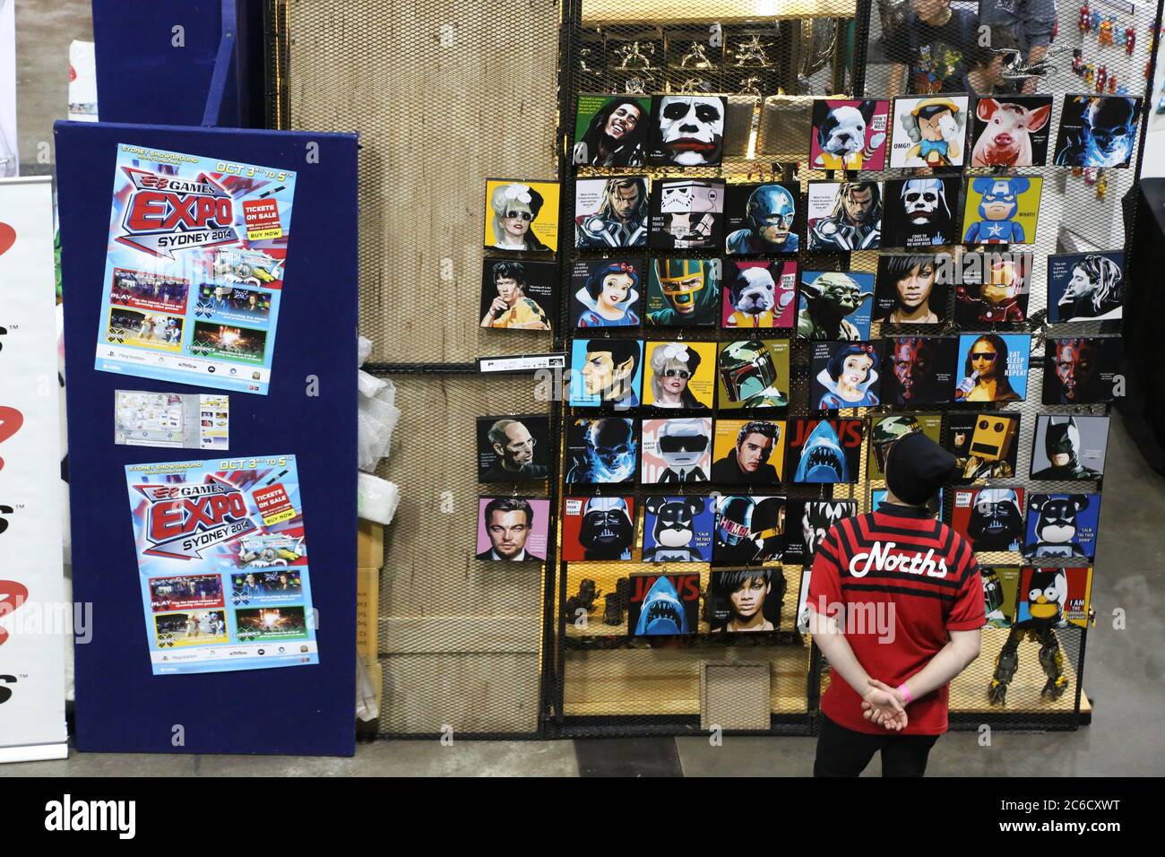 An aerial view of some of the stalls at the Supanova pop culture expo ...