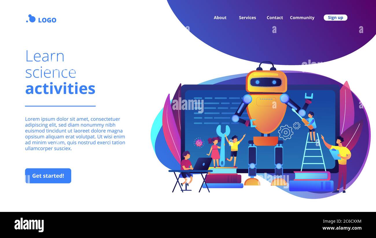 Engineering for kids concept landing page Stock Vector Image & Art - Alamy