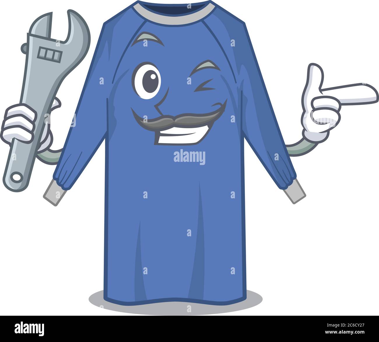 A caricature picture of disposable clothes working as a mechanic Stock ...