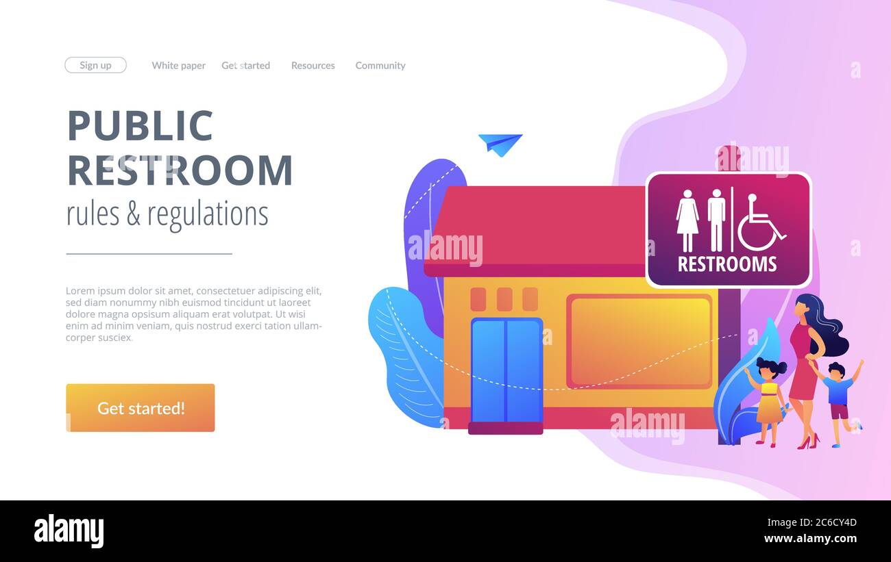 Public restroomsconcept landing page Stock Vector Image & Art - Alamy