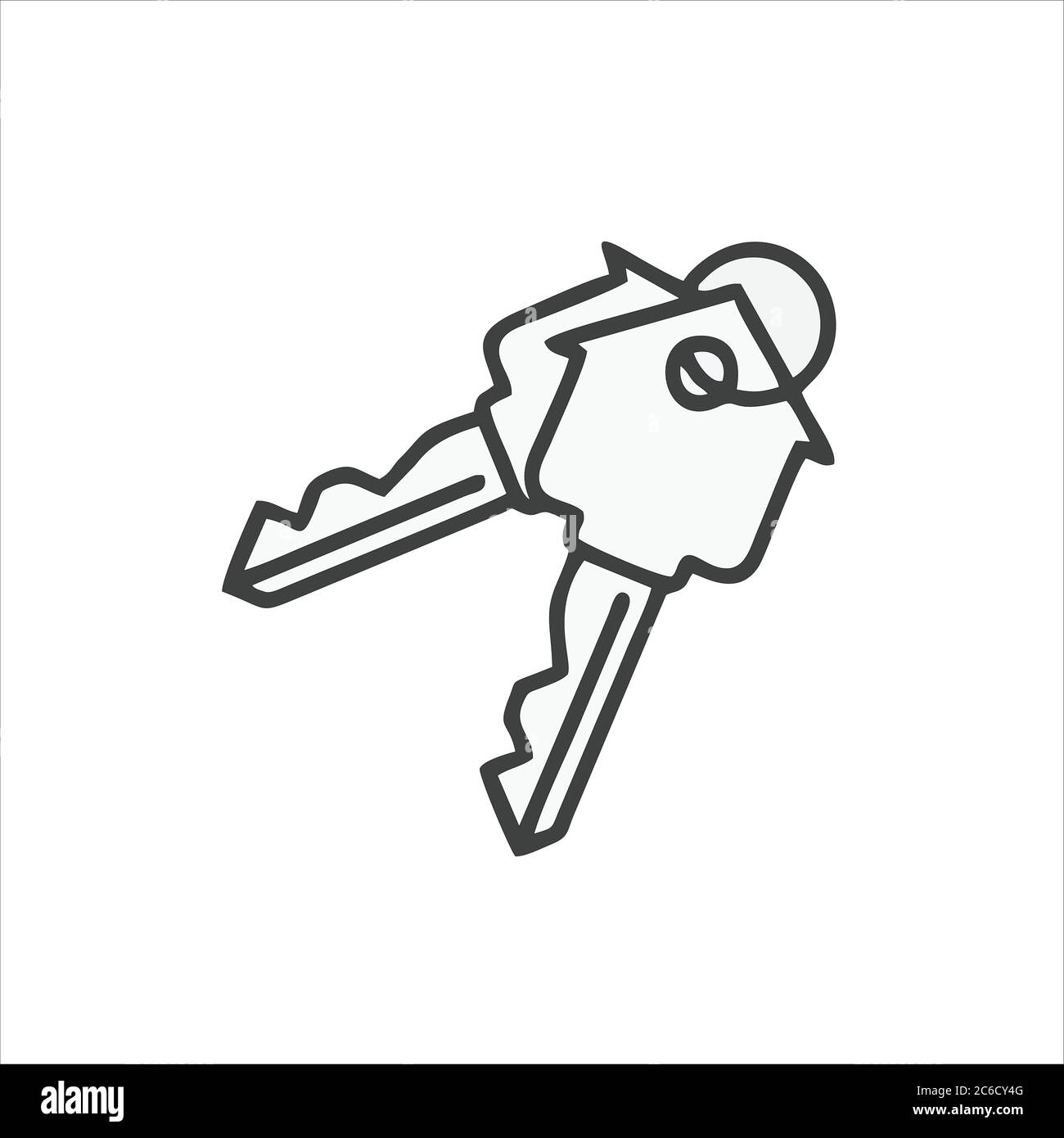 House key icon isolated on white background. House key icon in trendy ...