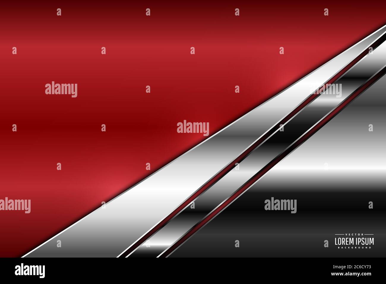 Metallic background.Red and gray with silver glossy.Luxury metal modern ...