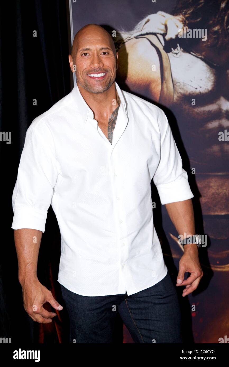 Dwayne Johnson (The Rock) on the red carpet at the Hercules screening ...