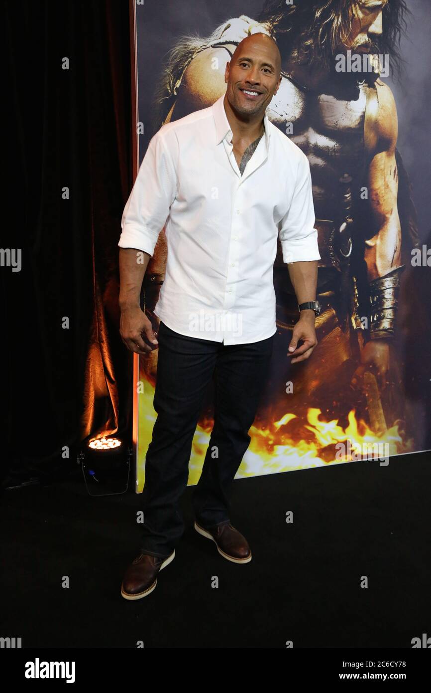 Dwayne Johnson (The Rock) on the red carpet at the Hercules screening ...