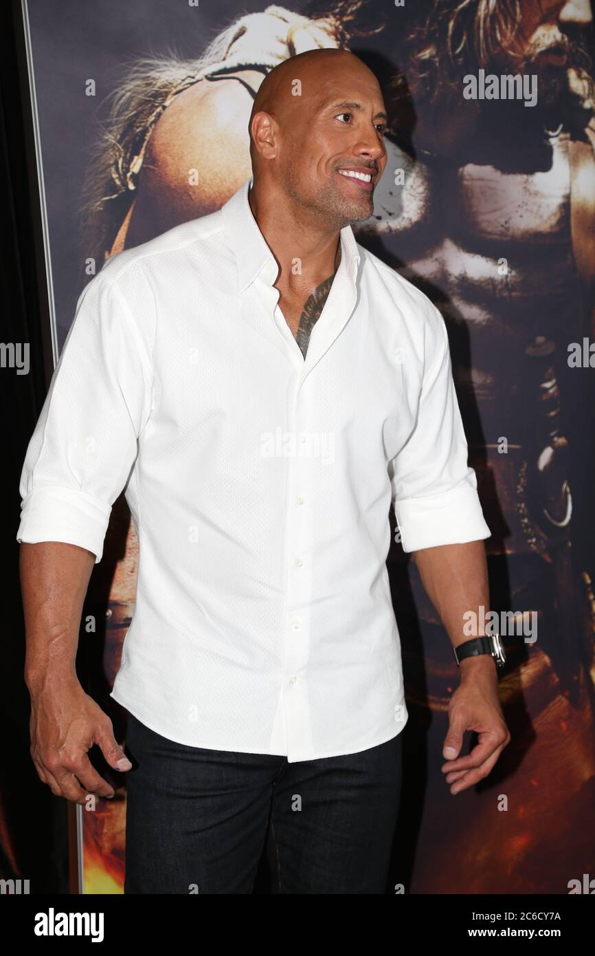 Dwayne Johnson (The Rock) on the red carpet at the Hercules screening ...