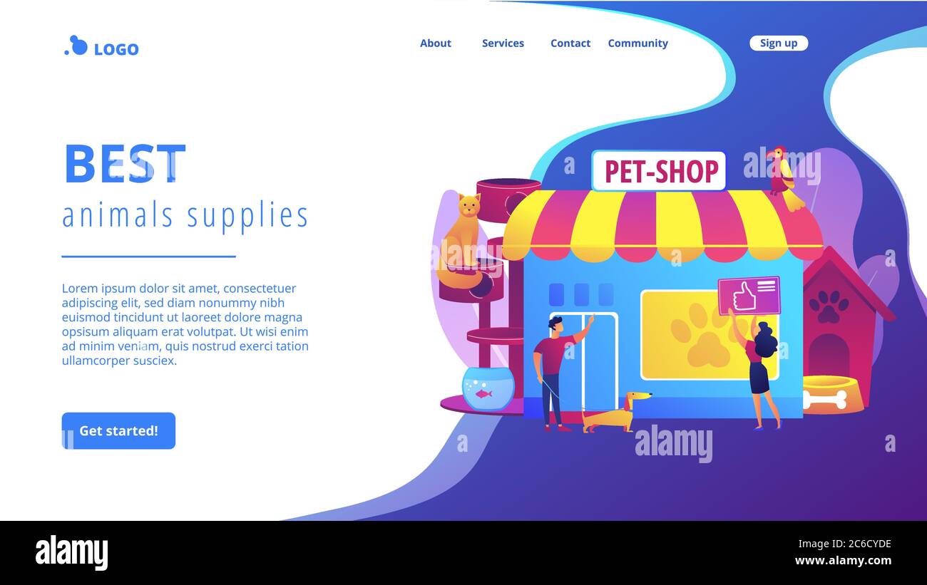 Animals shop concept landing page Stock Vector Image & Art - Alamy