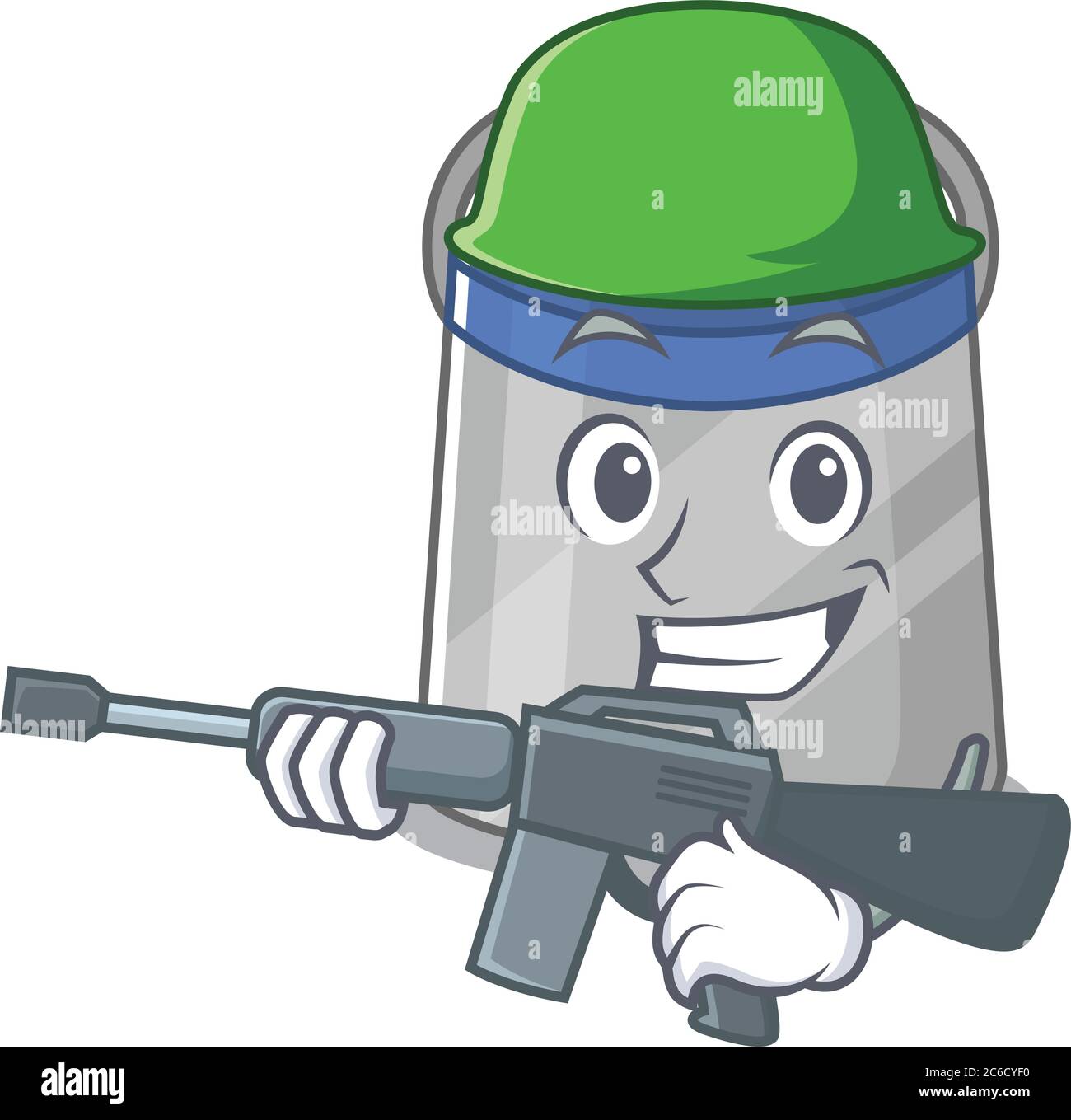 A cartoon picture of Army face shield holding machine gun Stock Vector ...