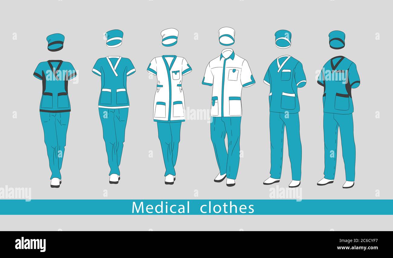 Set medical clothes suit for the man and the woman consists of a jacket ...