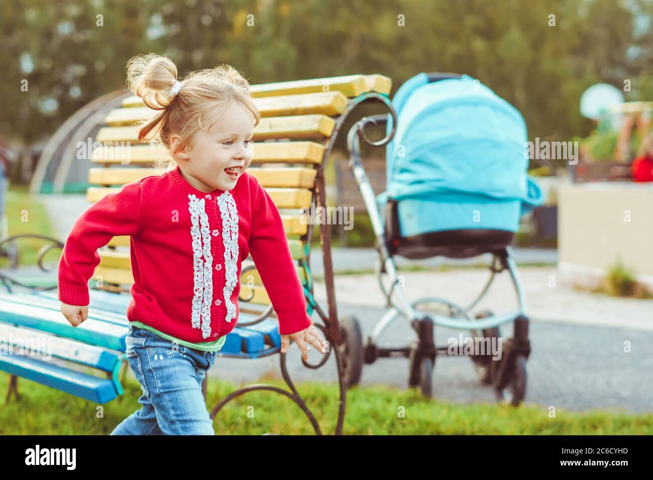 children play on the Playground run and have fun Stock Photo - Alamy