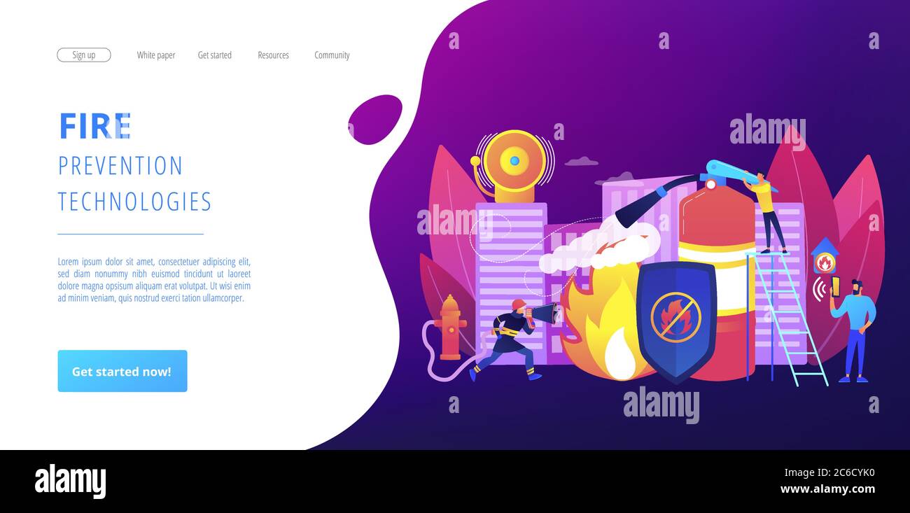 Fire protection concept landing page Stock Vector Image & Art - Alamy