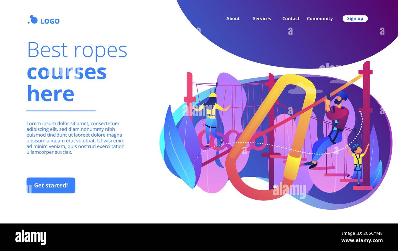 Summer ropes course concept landing page Stock Vector Image & Art - Alamy