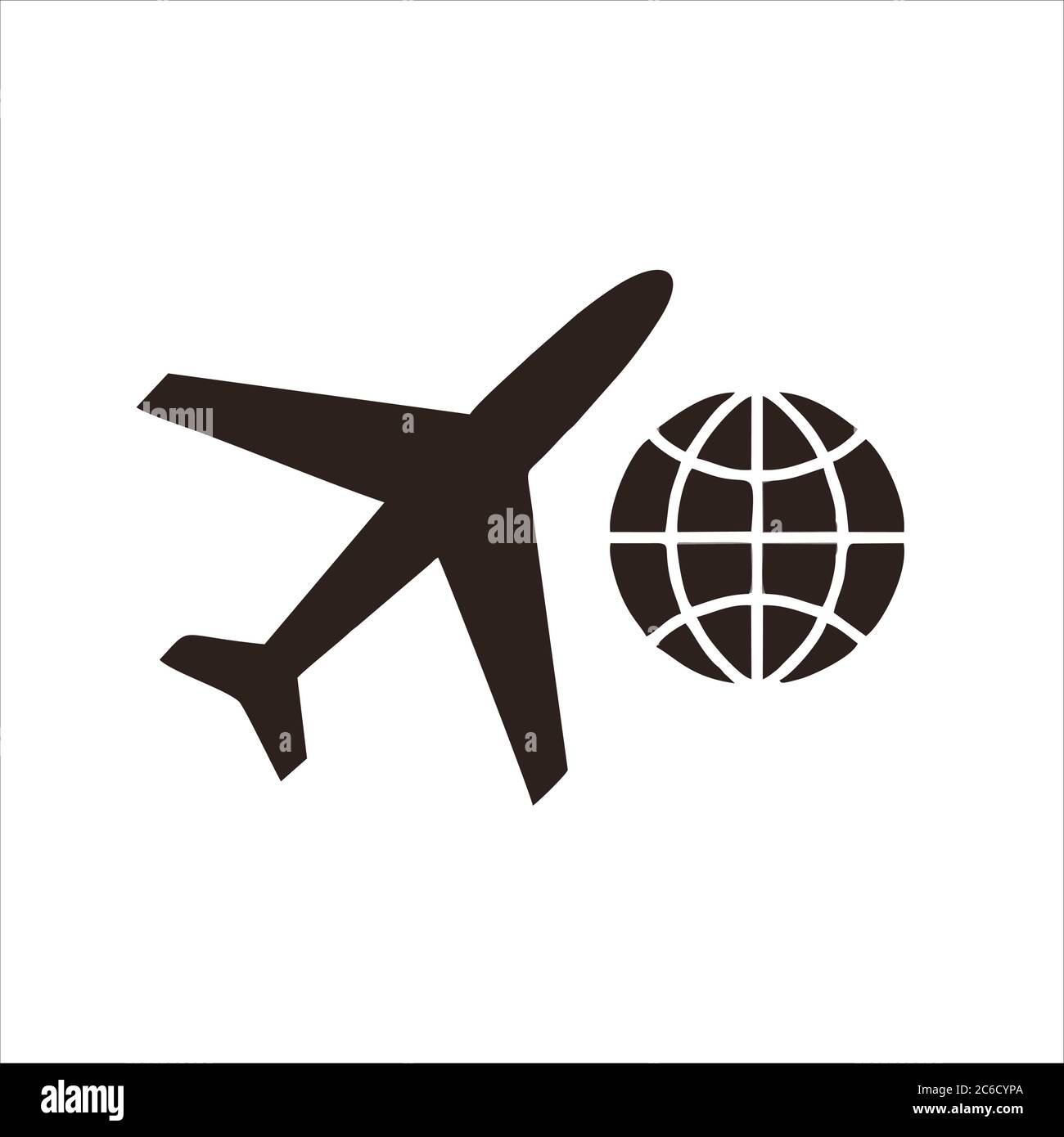 Black plane icon isolated on white background. Black plane icon in ...