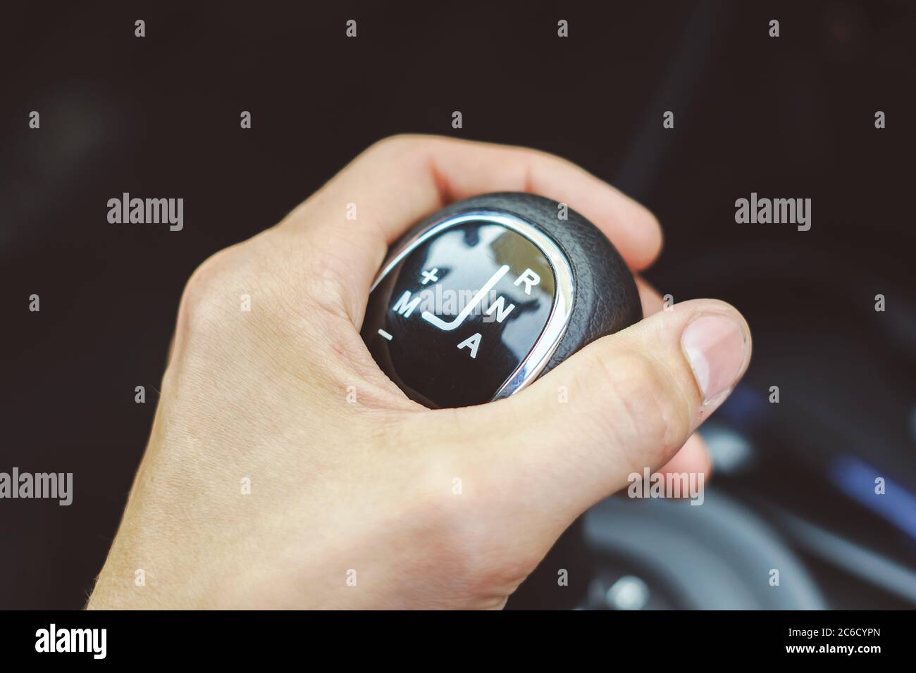 Hand on gear shift in hi-res stock photography and images - Alamy