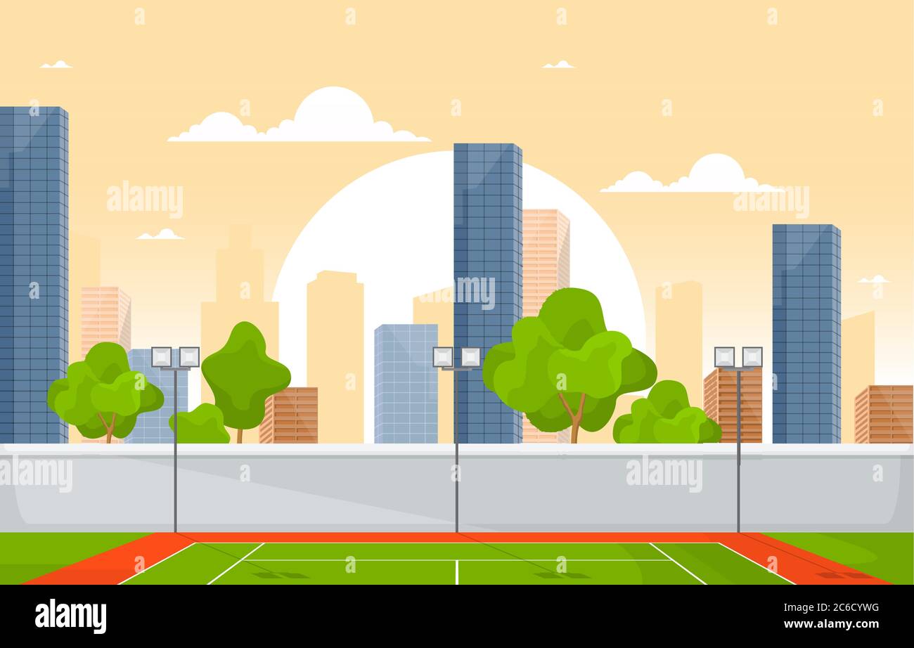 Empty tennis stadium Stock Vector Images - Alamy