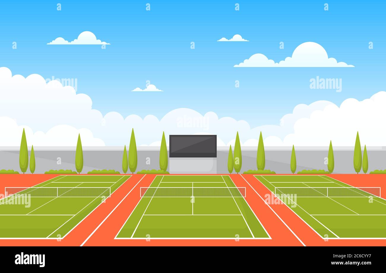 Cartoon tennis court hi-res stock photography and images - Alamy