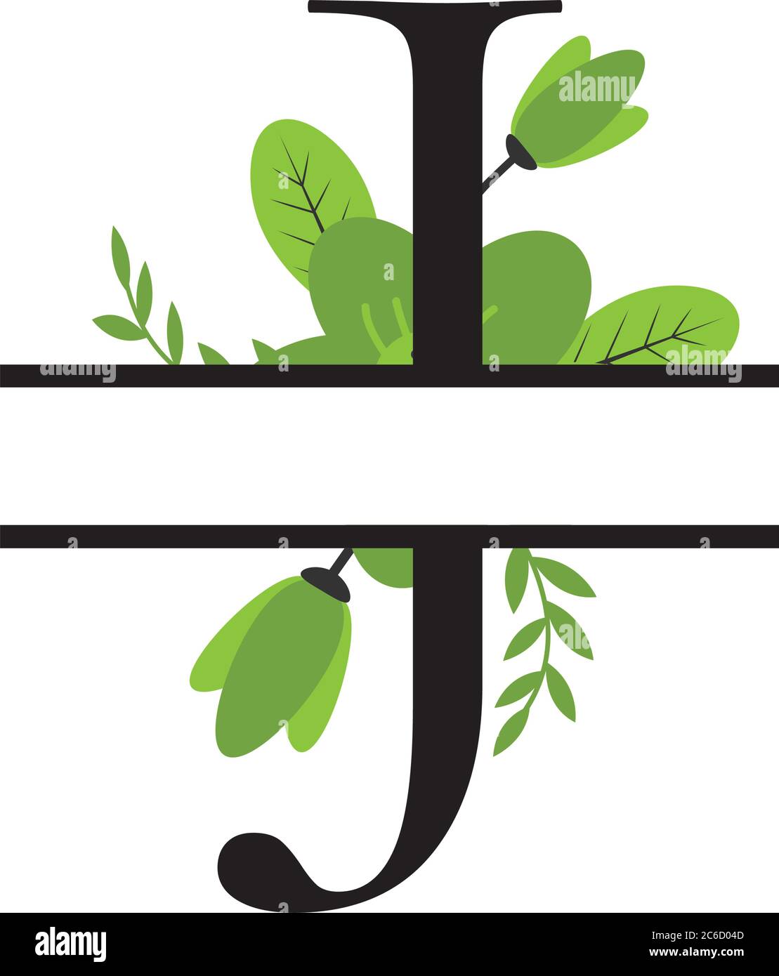 Monogram floral split letter vector design Stock Vector Image & Art - Alamy