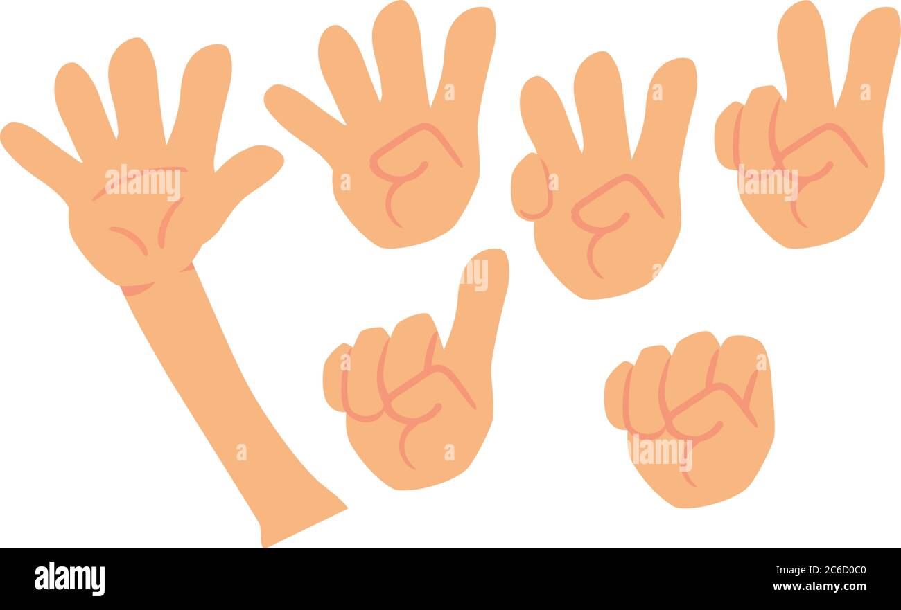 Finger count. Hands with fingers icon set Stock Vector Image & Art - Alamy