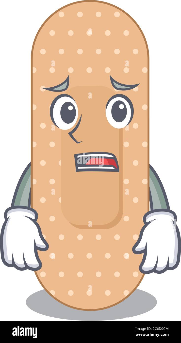 Cartoon image design standard bandage showing worried face Stock Vector ...