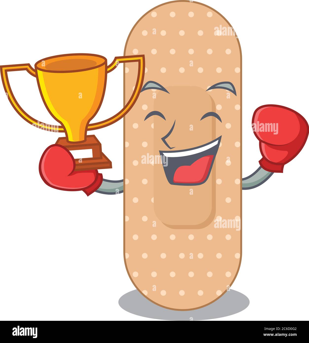 Fabulous boxing winner of standard bandage caricature design style ...