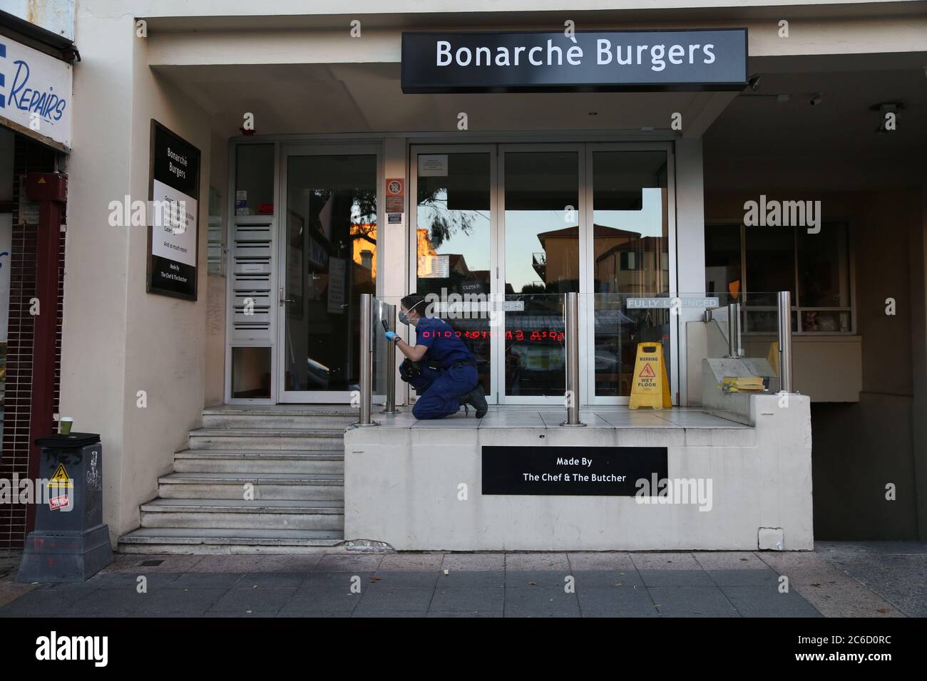 Police forensic services gather evidence outside Peter Zervas’s unit ...