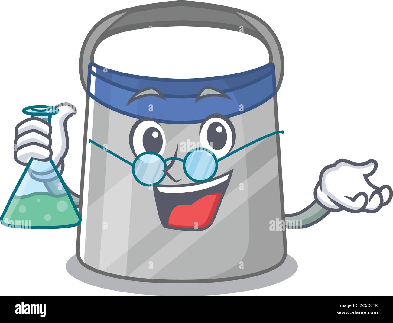 caricature character of face shield smart Professor working on a lab ...