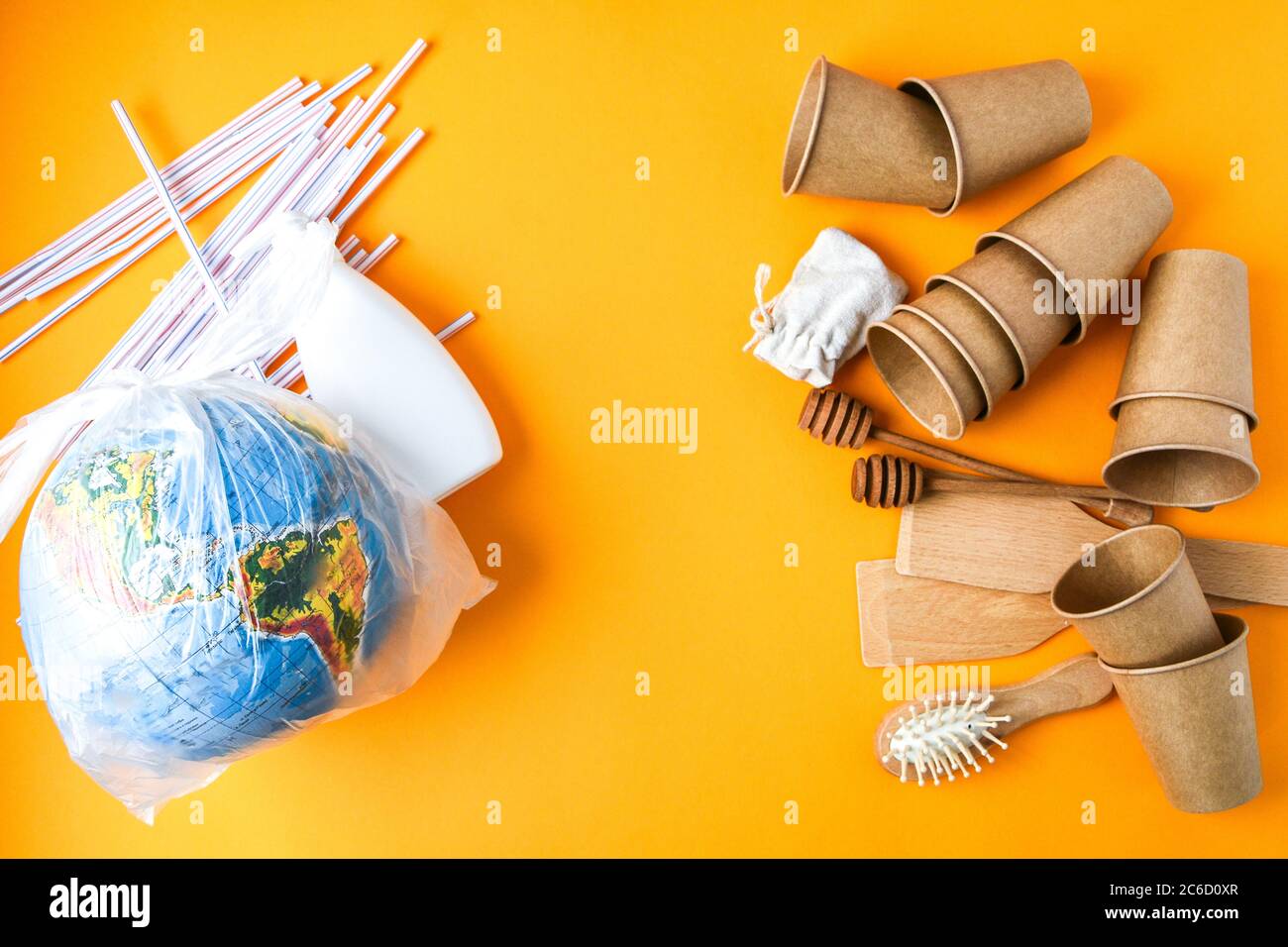 Zero waste eco friendly reusable objects such as reusable craft paper ...