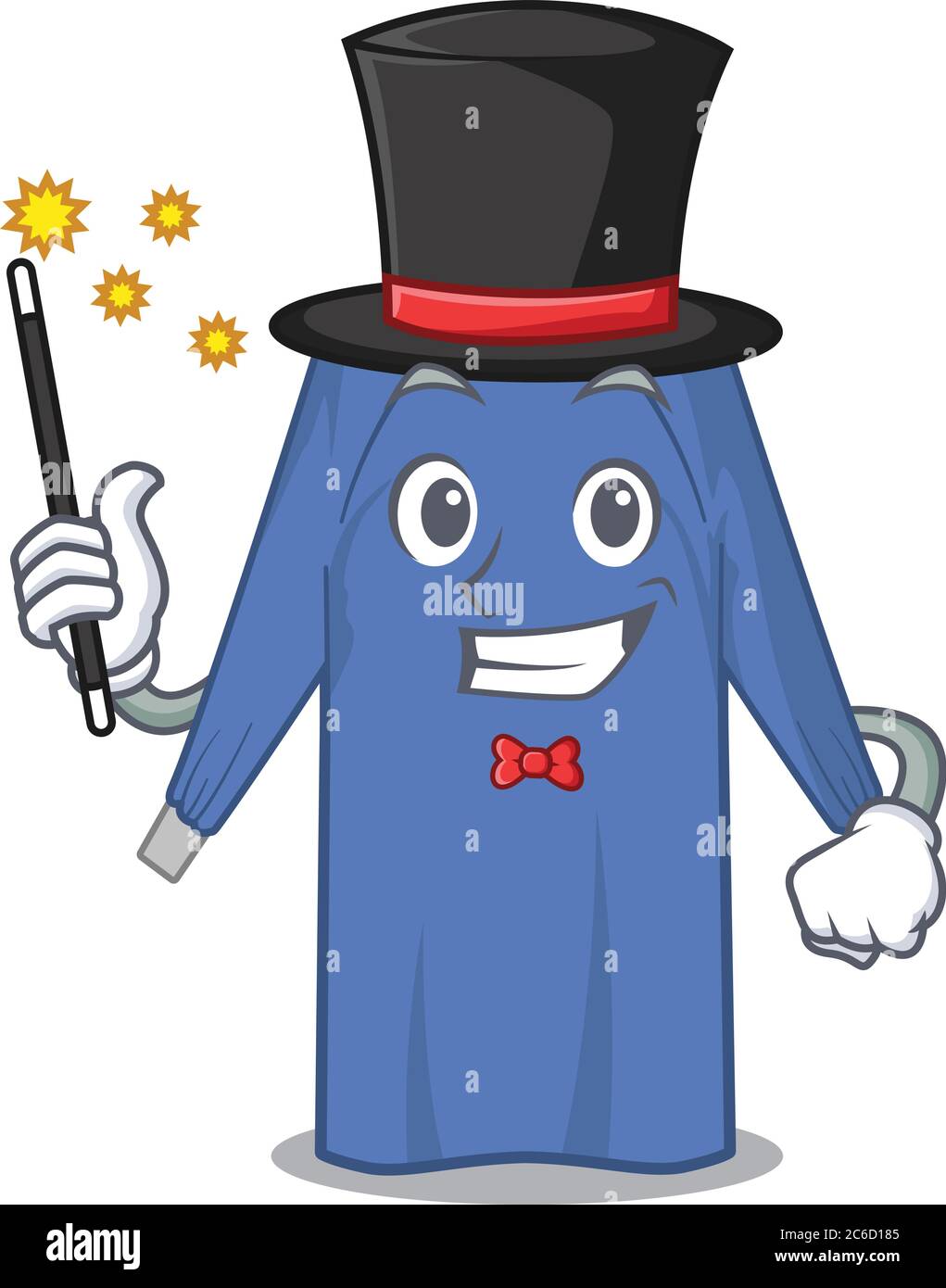 A gorgeous smart Magician of disposable clothes cartoon design style ...