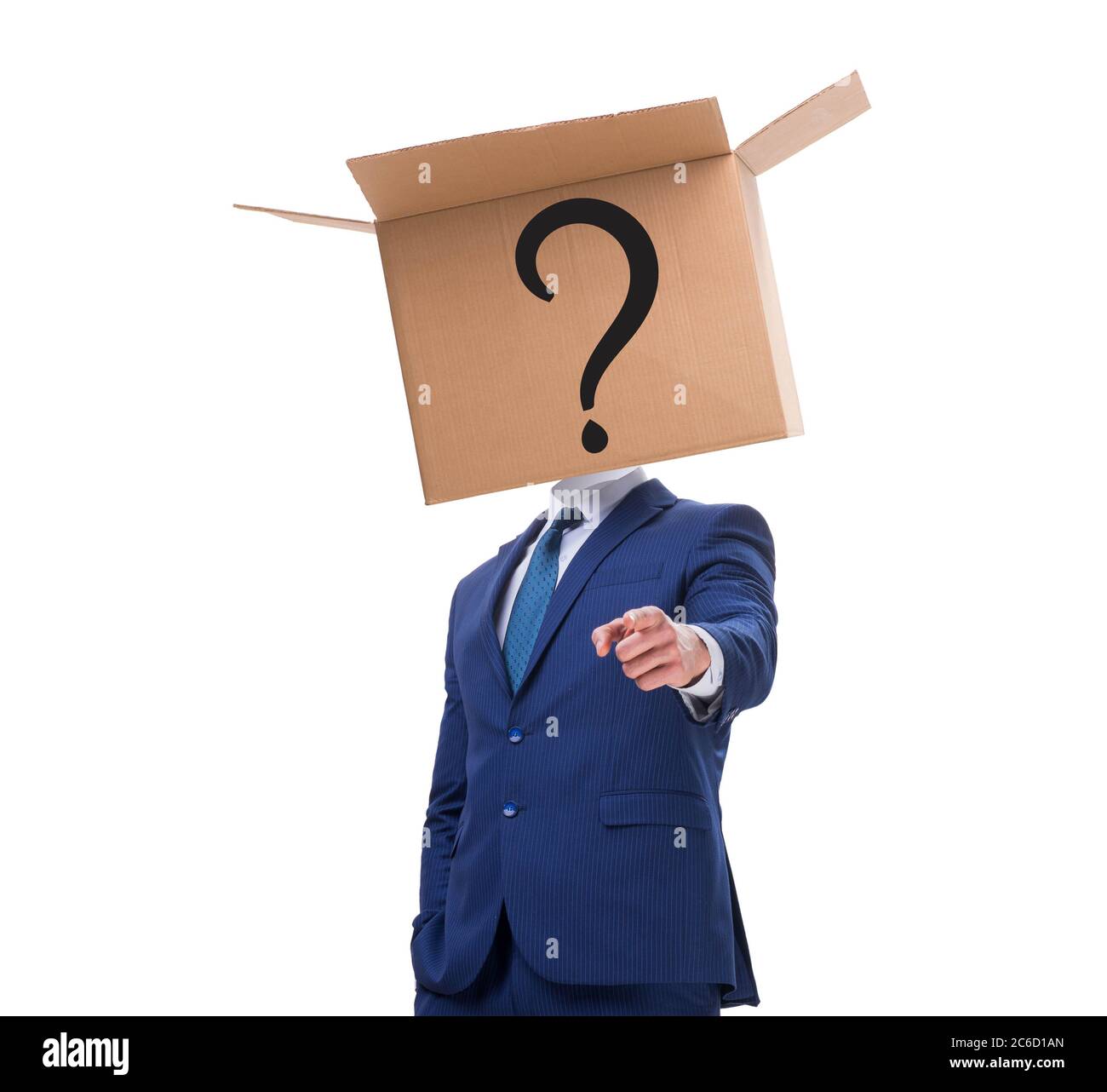 The businessman asking questions in business concept Stock Photo - Alamy