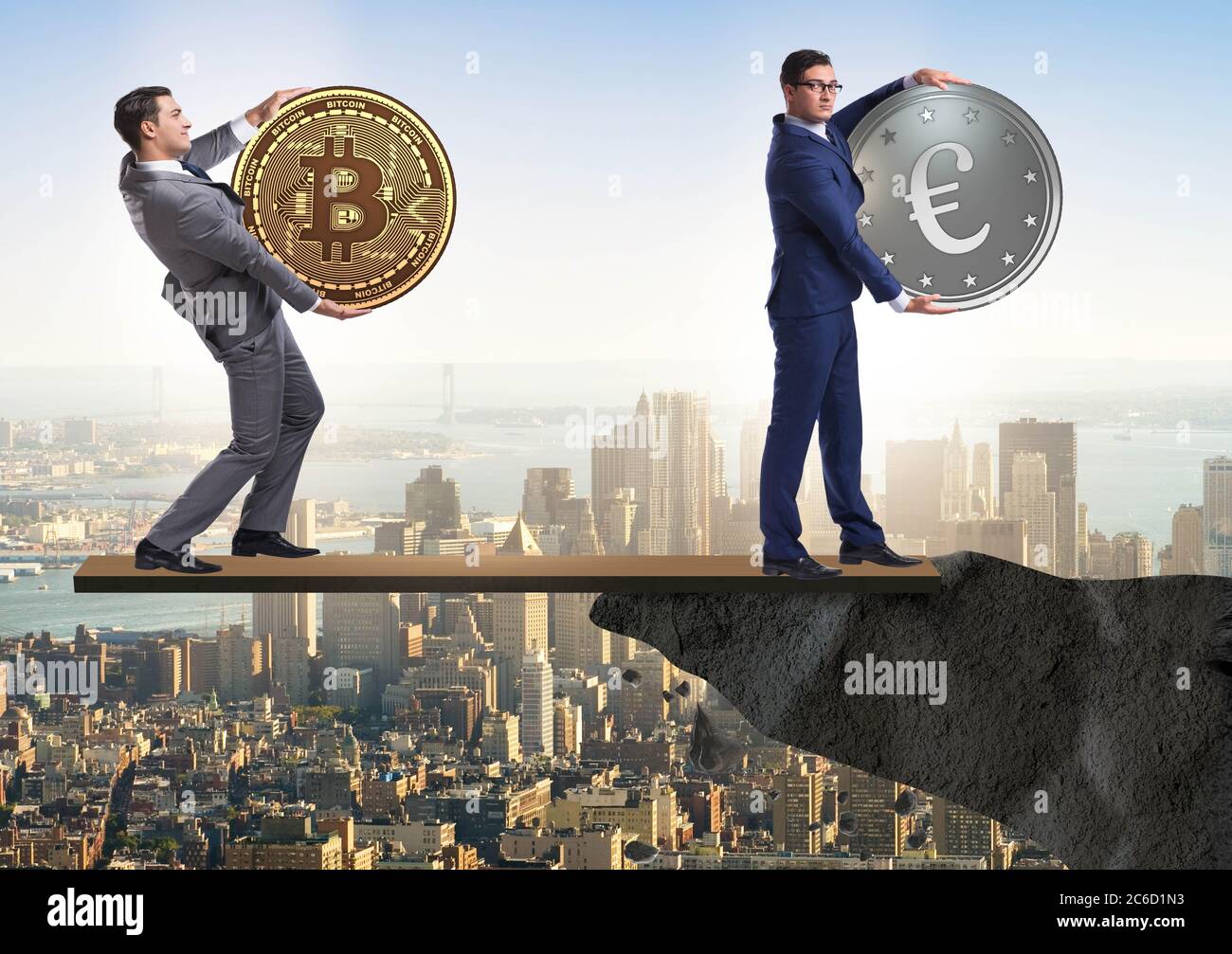 The interdependency concept with two currencies Stock Photo - Alamy