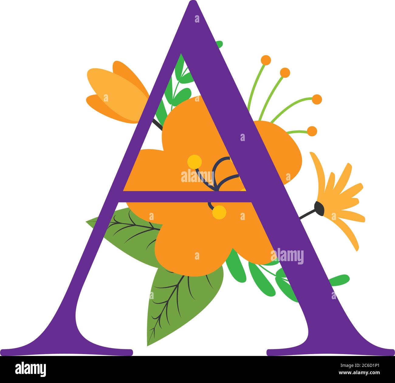 Floral alphabet initial vector design Stock Vector Image & Art - Alamy