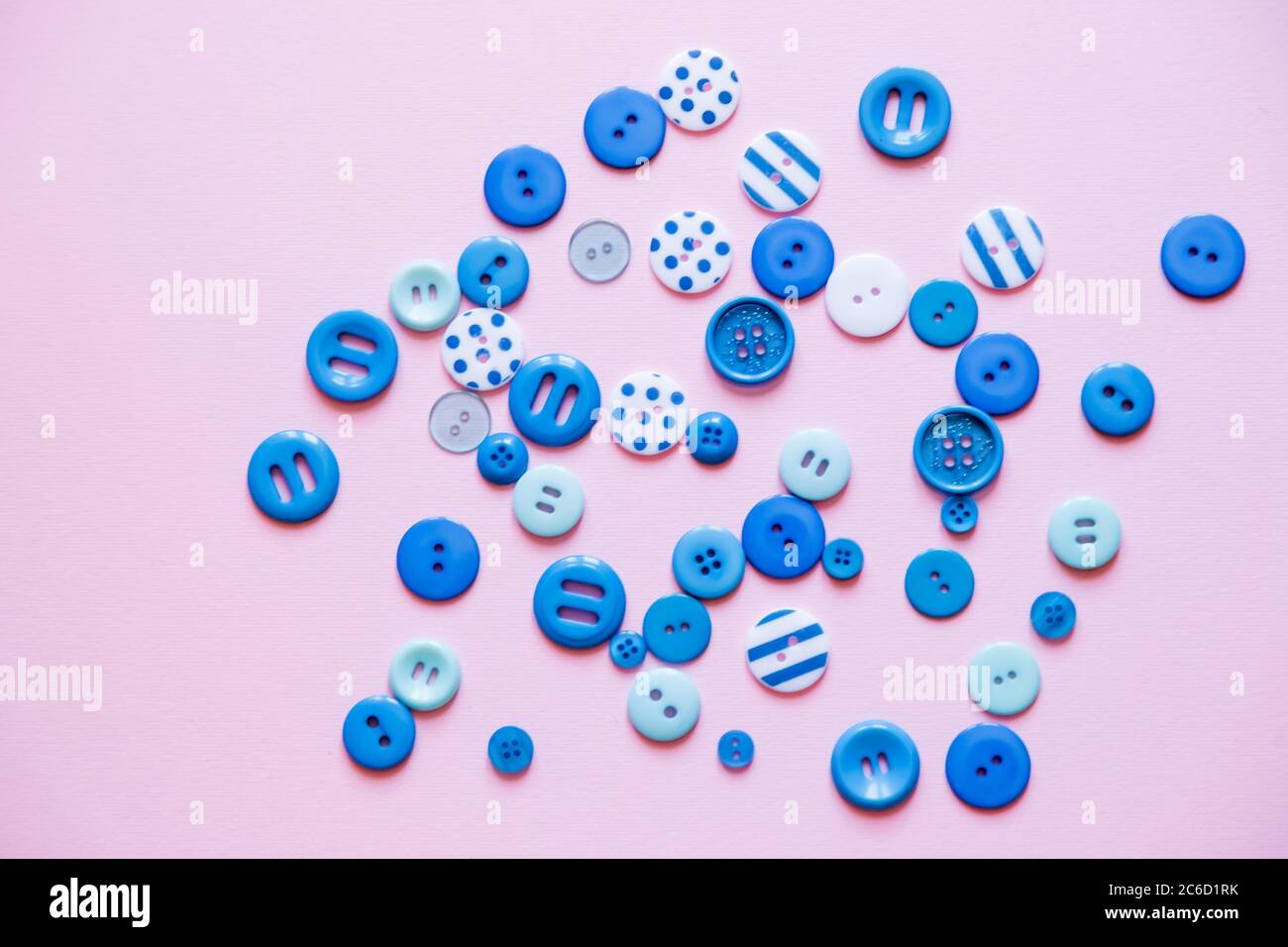 Flat lay with colorful sewing buttons, mock up, top view Stock Photo ...